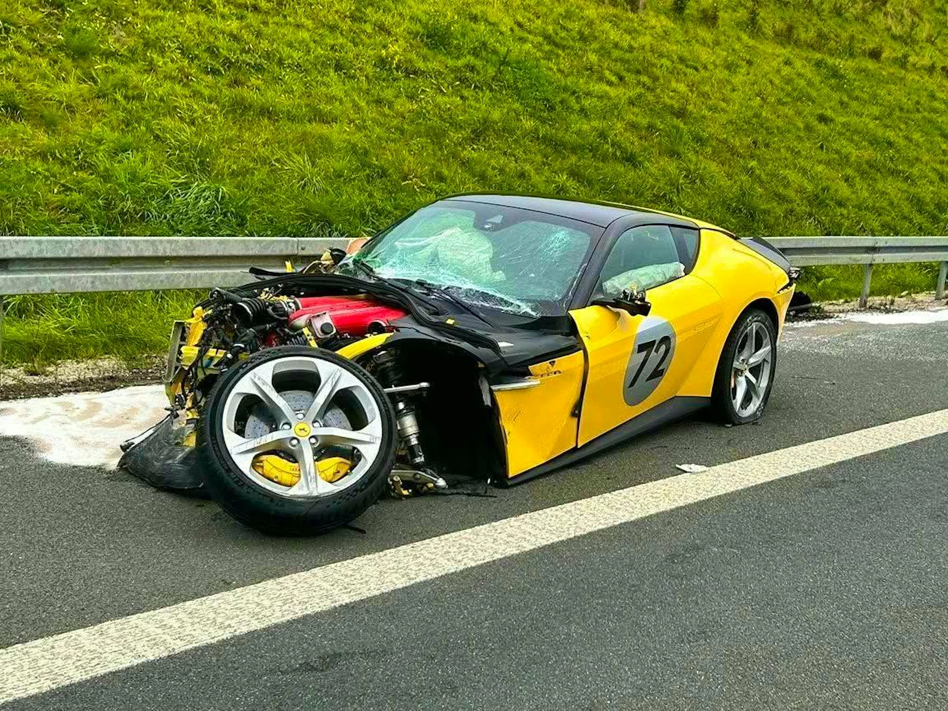 Ferrari crashes into truck on the A3 - police report 65 rubberneckers
